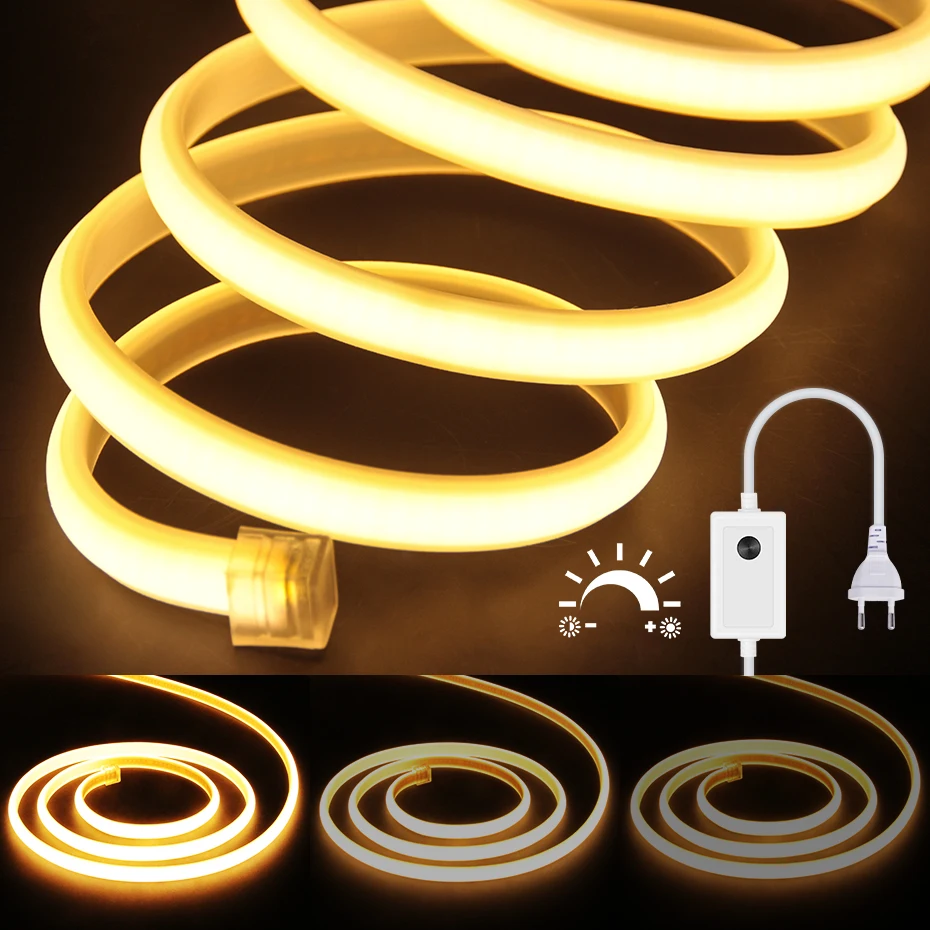 220v Cob Led Strip Lights Ultra-bright Flexible Cob Ribbon 288leds/m ...