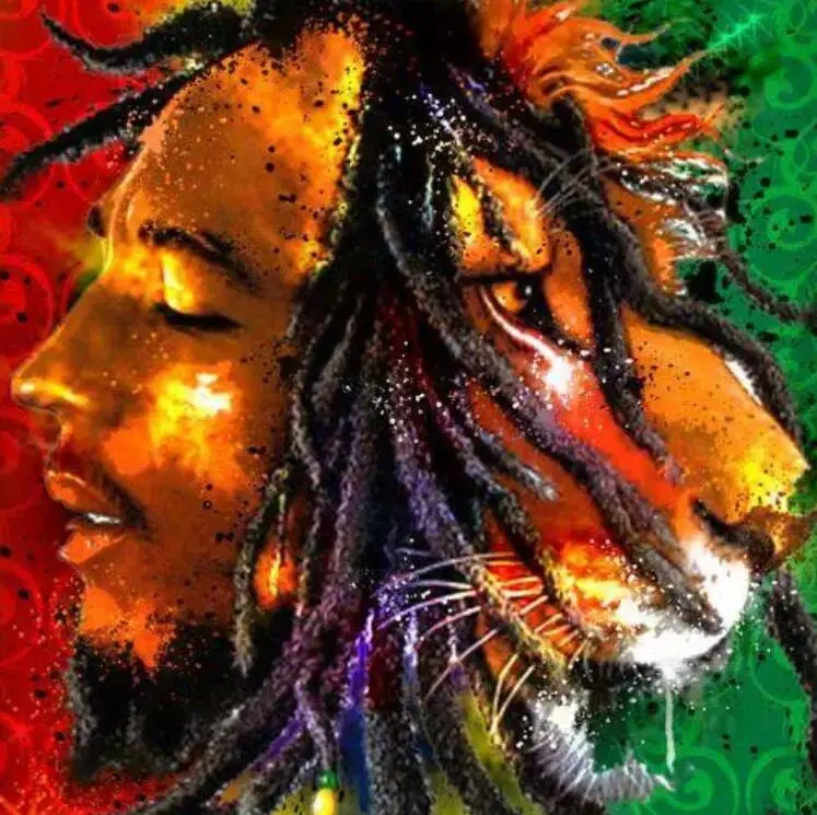 Bob Marley Lion Painting