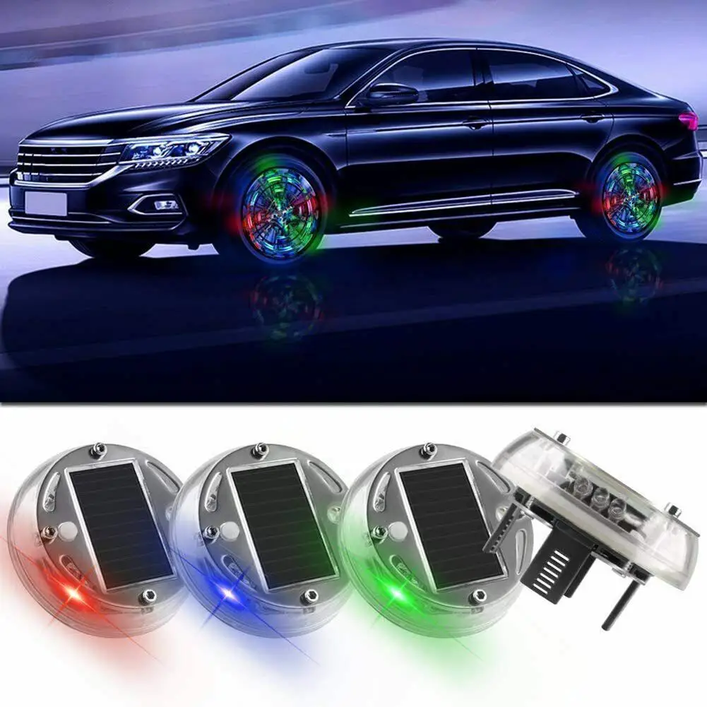 1Piece-Solar-Auto-LED-Lights-Motorcycle-Bicycle-Lights-Car-Wheel-Hub ...