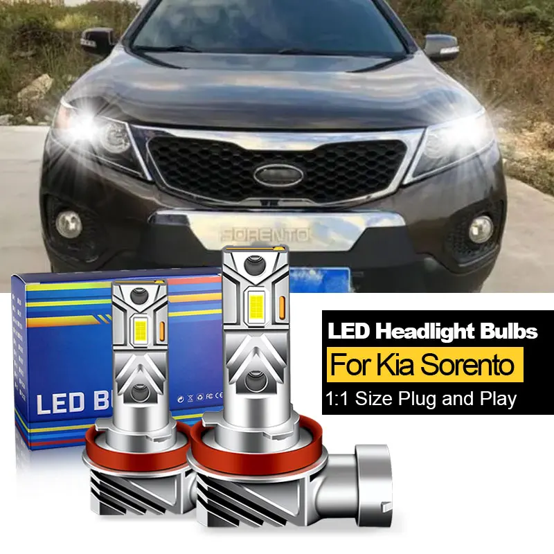 Faros-LED-CANbus-para-Kia-Sorento-bombillas-de-haz-Alto-y-Bajo-blanco ...