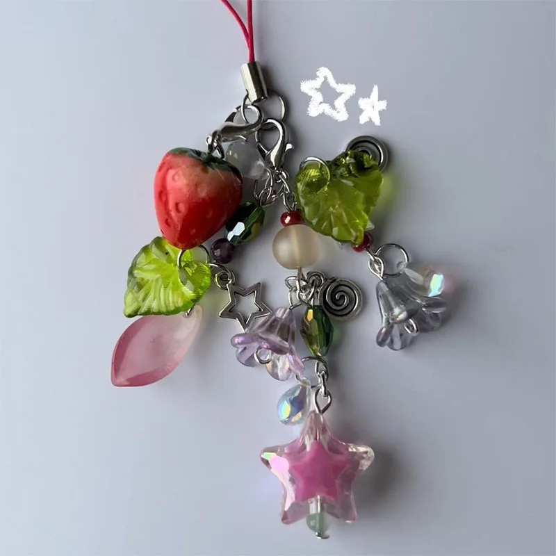 Arrietty-Inspired-Phone-Charm-strawberry-Phone-cases-Beaded-phone-charm ...