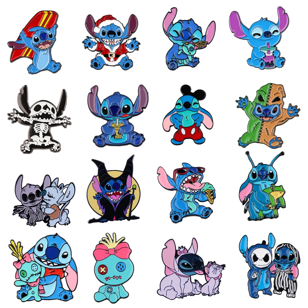 Cute-Stitch-Badges-Lapel-Pins-for-Backpacks-Metal-Enamel-Pin-Pines ...