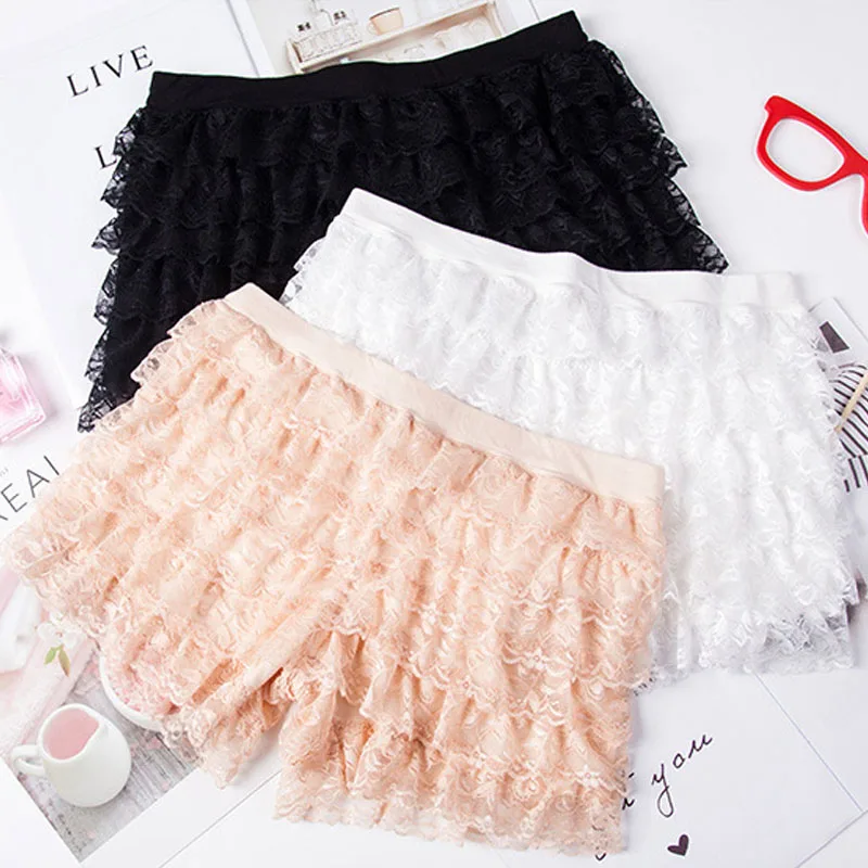 Ruffle-Lace-Safety-Short-Pant-Elastic-Lolita-Casual-Bow-Safety-Shorts ...