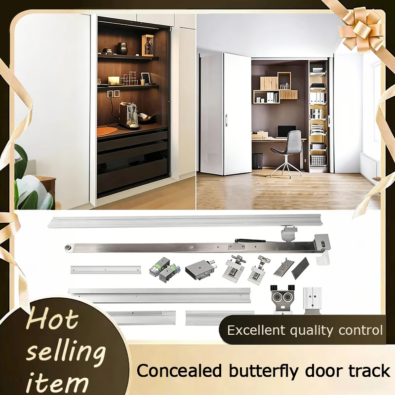 Concealed Folding Pocket Swivel Butterfly Door Track Insert Invisible ...