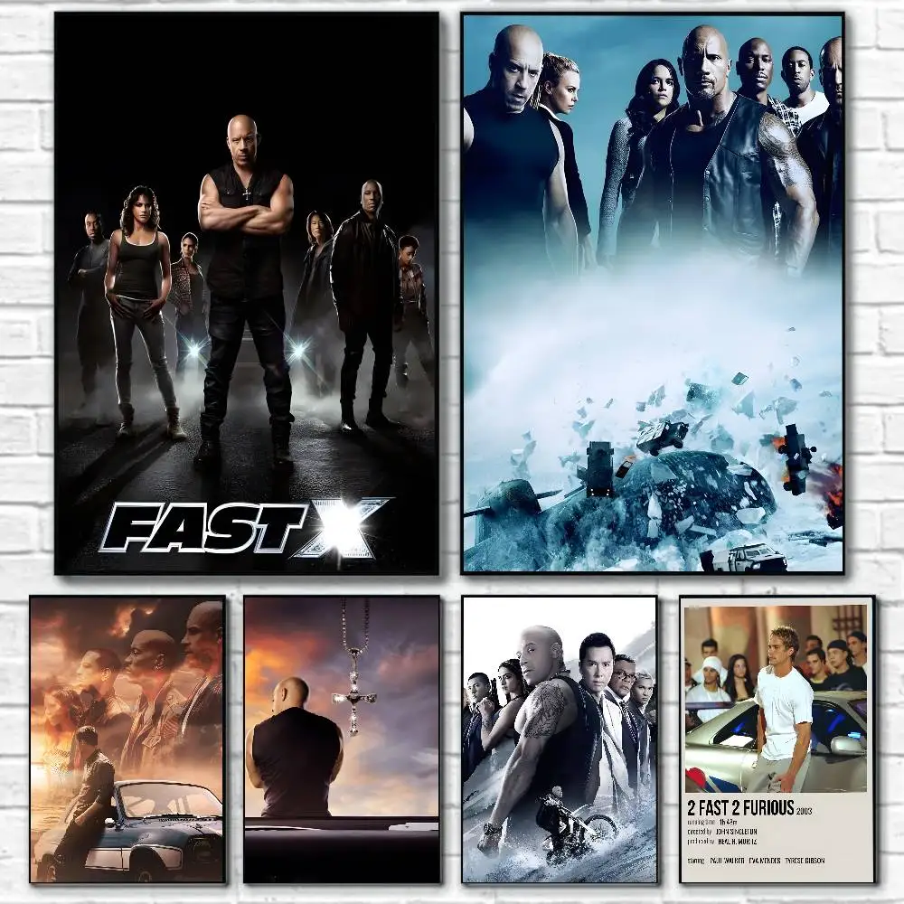Classic Movie F-Fast 2 Furious Poster Canvas painting poster with ...