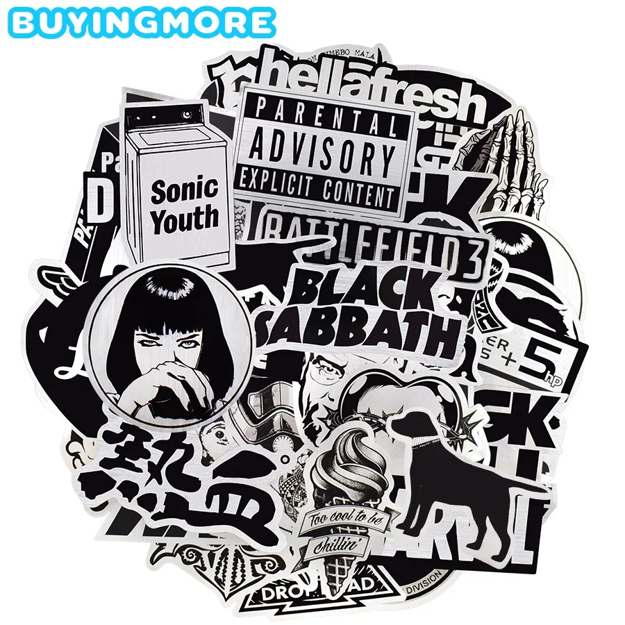 50-PCS-Silver-Color-Metallic-Stickers-for-Kids-Graffiti-Punk-Sticker ...