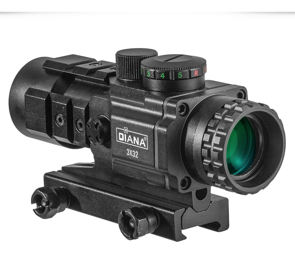 DIANA 3X32 Red And Green BDC Chevron Scope Tactical Optical Rifle Scope ...