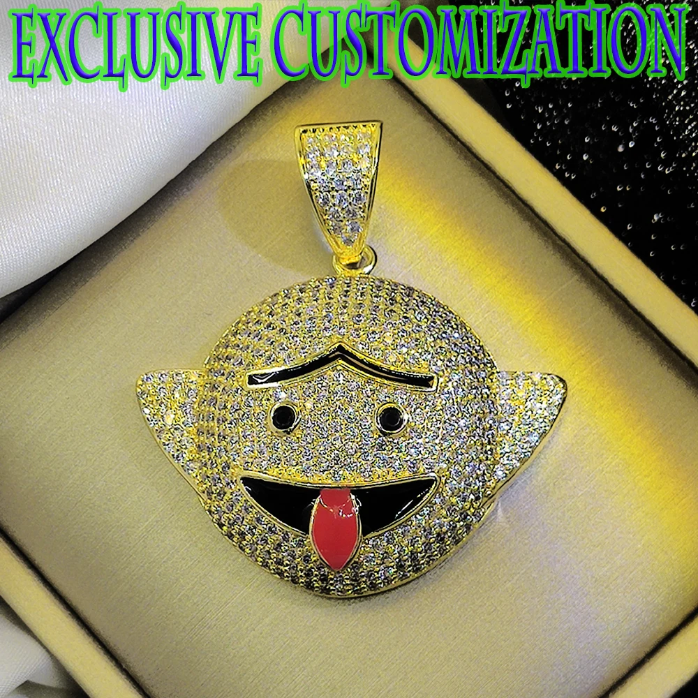 Premium-custom-hip-hop-gold-necklace-Diamond-Funny-Ghost-Face-Pendant ...