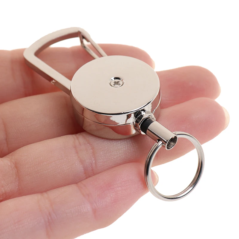 Retractable-Pull-Key-Ring-Chain-Belt-Clip-Carabiner-Reel-Card-Badge ...