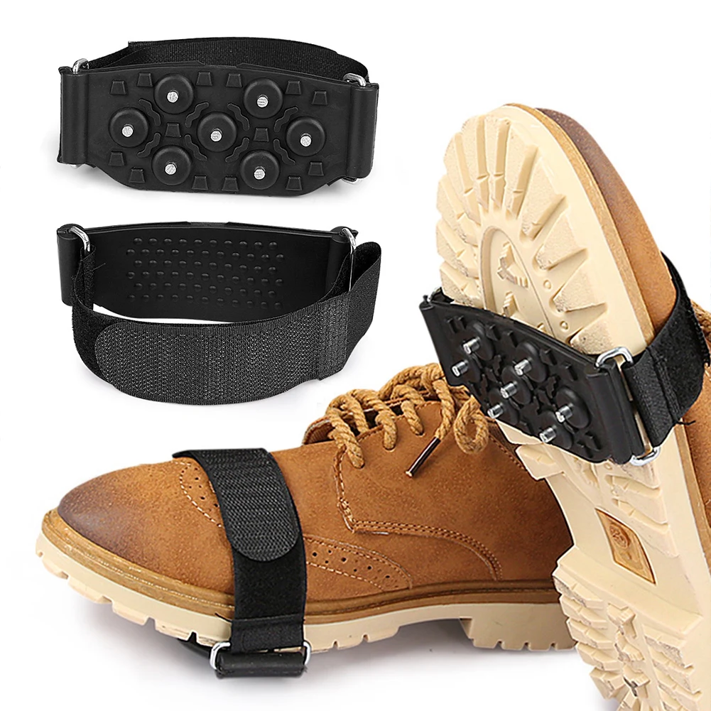 7 Teeth Snow Ice Claws Non-Slip Walking Cleat Ice Grippers Adjustable ...