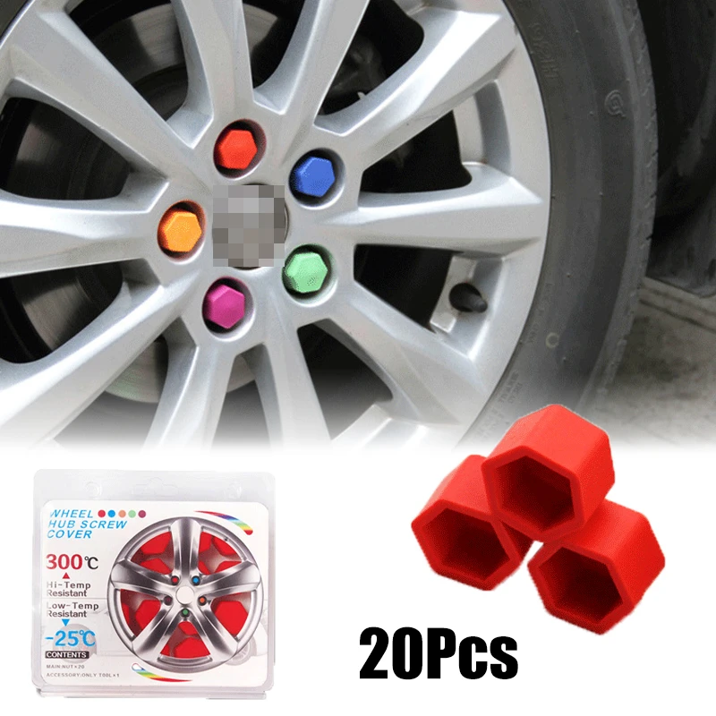 20pcs 19mm/21mm Silicone Car Tyre Wheel Hub Covers Protection Caps ...
