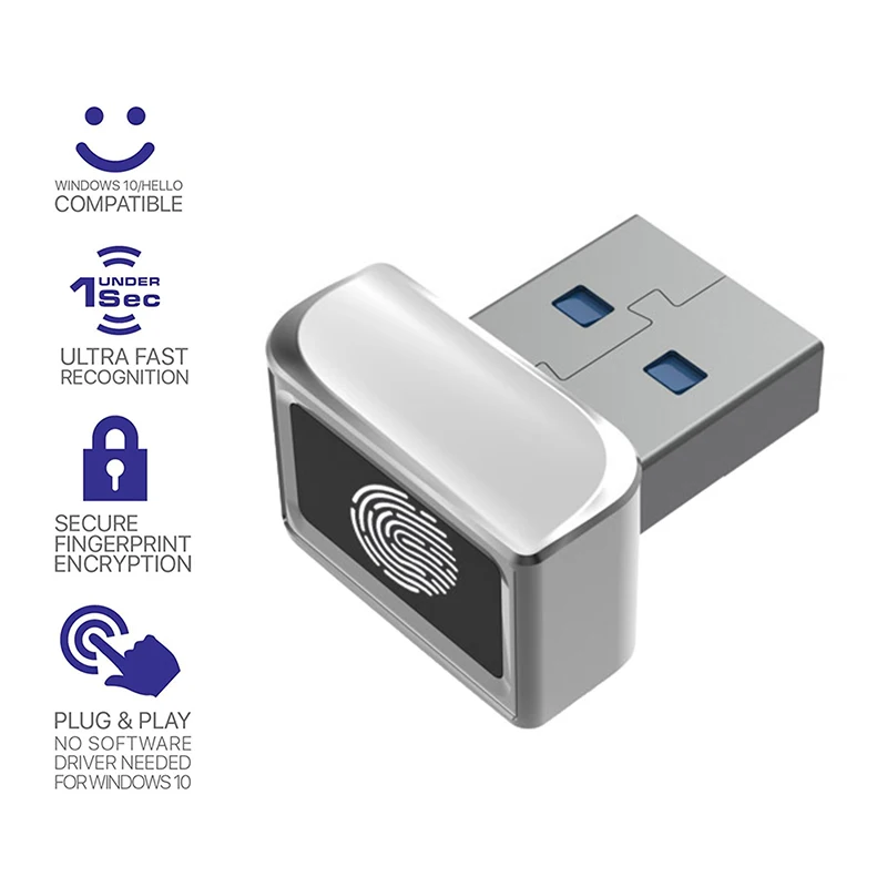 Zinc Alloy Material USB Fingerprint Reader Module Device For Windows 10 ...