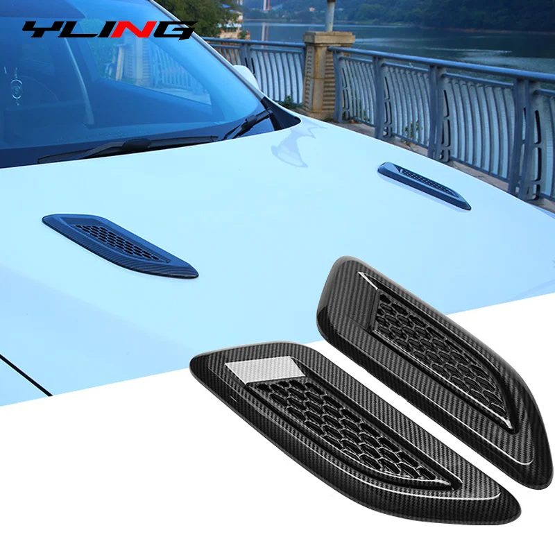 2pcs Car Bonnet Scoop Hood Vents Universal Air Intake Flow Outlet Wing ...