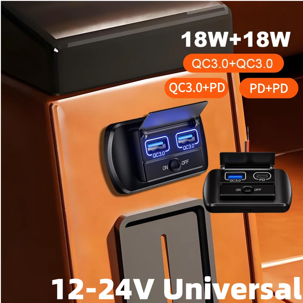 12V-24V-Car-Bus-Charger-Socket-Adapter-with-ON-OFF-QC3-0-PD-USB-Power ...