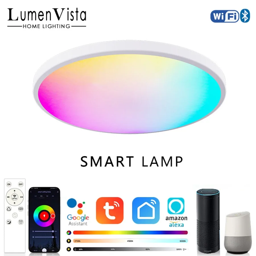 Tuya-APP-Smart-Ceiling-light-RGB-LED-Light-Alexa-voice-control ...
