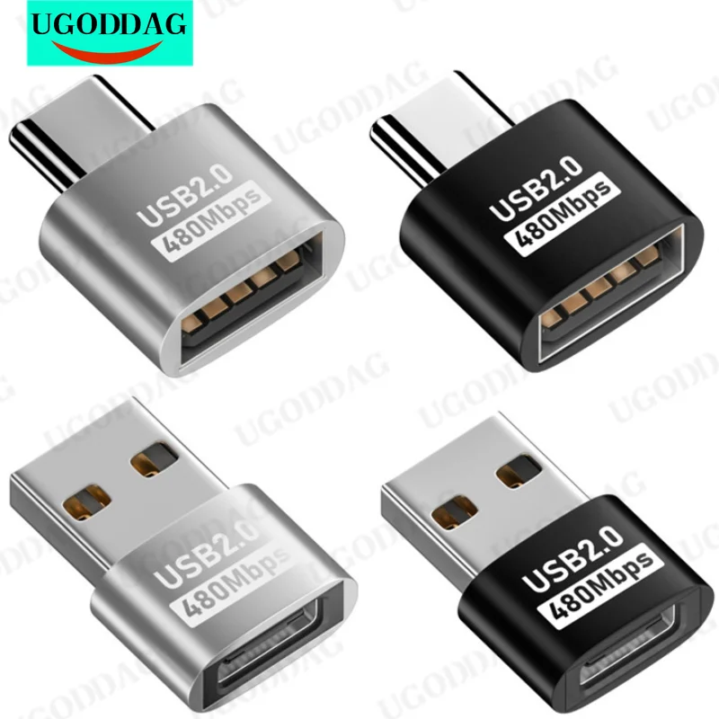 USB 2.0 Type-C OTG Adapter Type C USB C Male To USB Female Converter ...