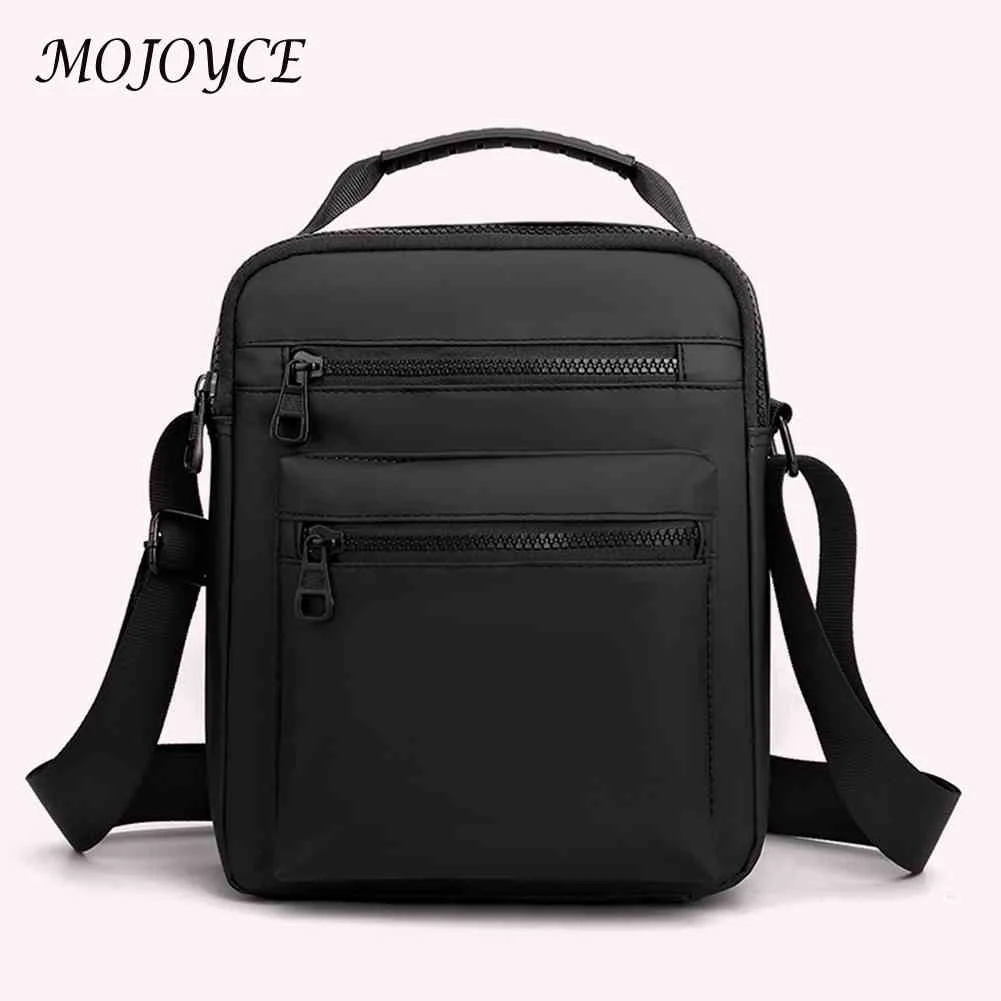 Casual Shoulder Bag Waterproof Nylon Small Side Bags For Men Multi Pocket Zipper Adjustable ...