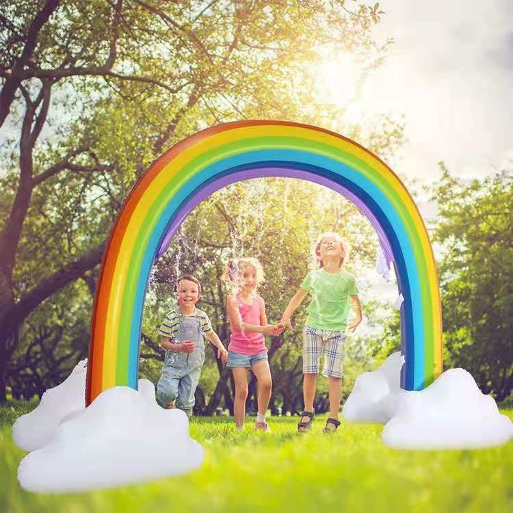 Inflatable Rainbow Water Spray Arch Children Outdoor Water Toys Lawn ...