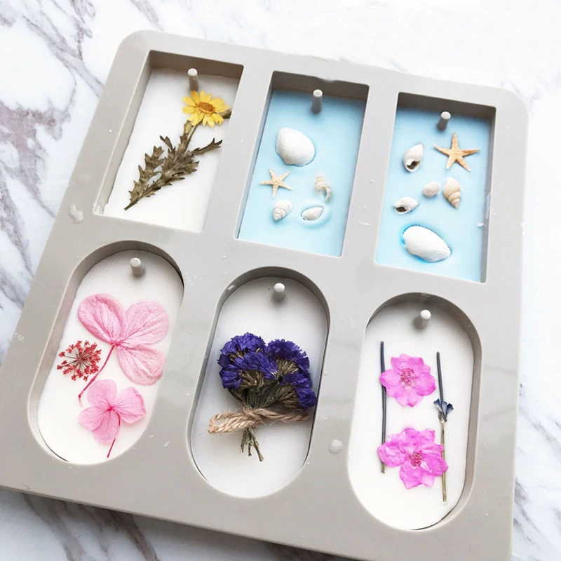 DIY-Silicone-Soy-Candles-Aroma-Wax-Tablets-Mould-Handmade-Dried-Flowers ...