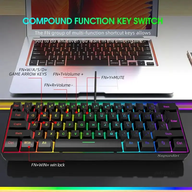 60-wired-gaming-keyboard-RGB-backlight-super-compact-mini-keyboard ...