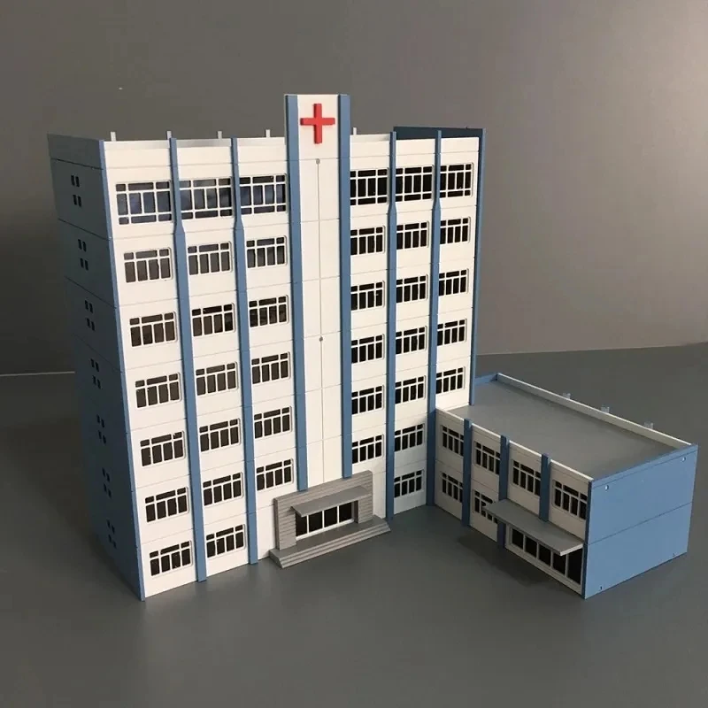 Modelo de Construção em Miniatura Escala HO e N: Hospital, Cena de Trem ...