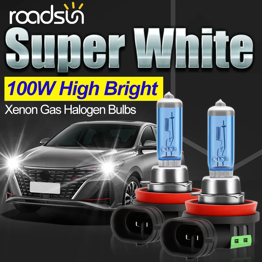 2PCS H7 H11 H1 H9 100W 12V Car Halogen Bulbs 5202 9005 9006 880 9145 ...