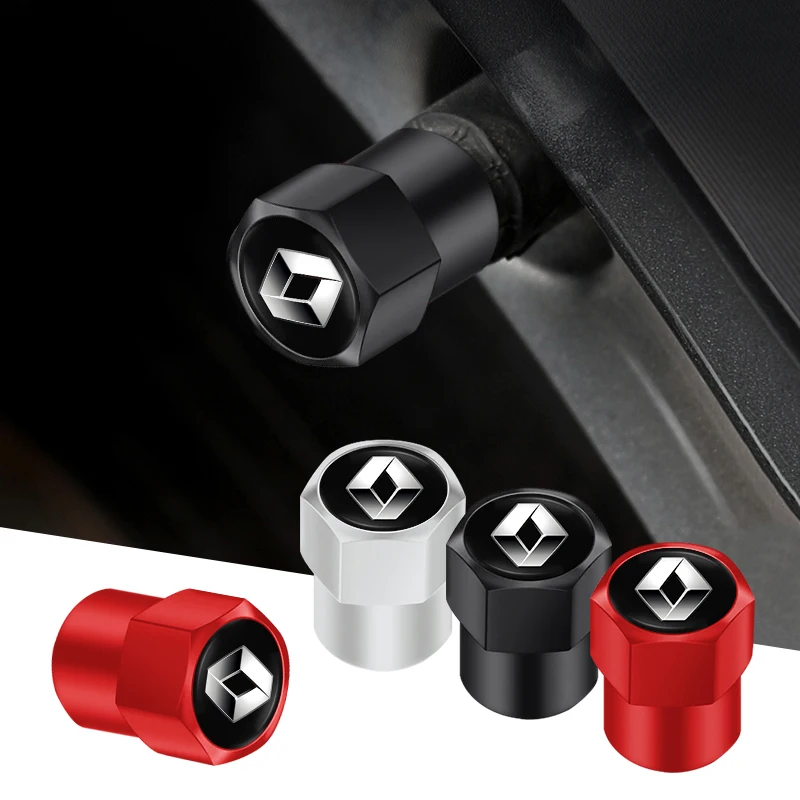 4Pcs/Set Car Wheel Tire Valve Caps Metal Stem Cover For Renault RS ...