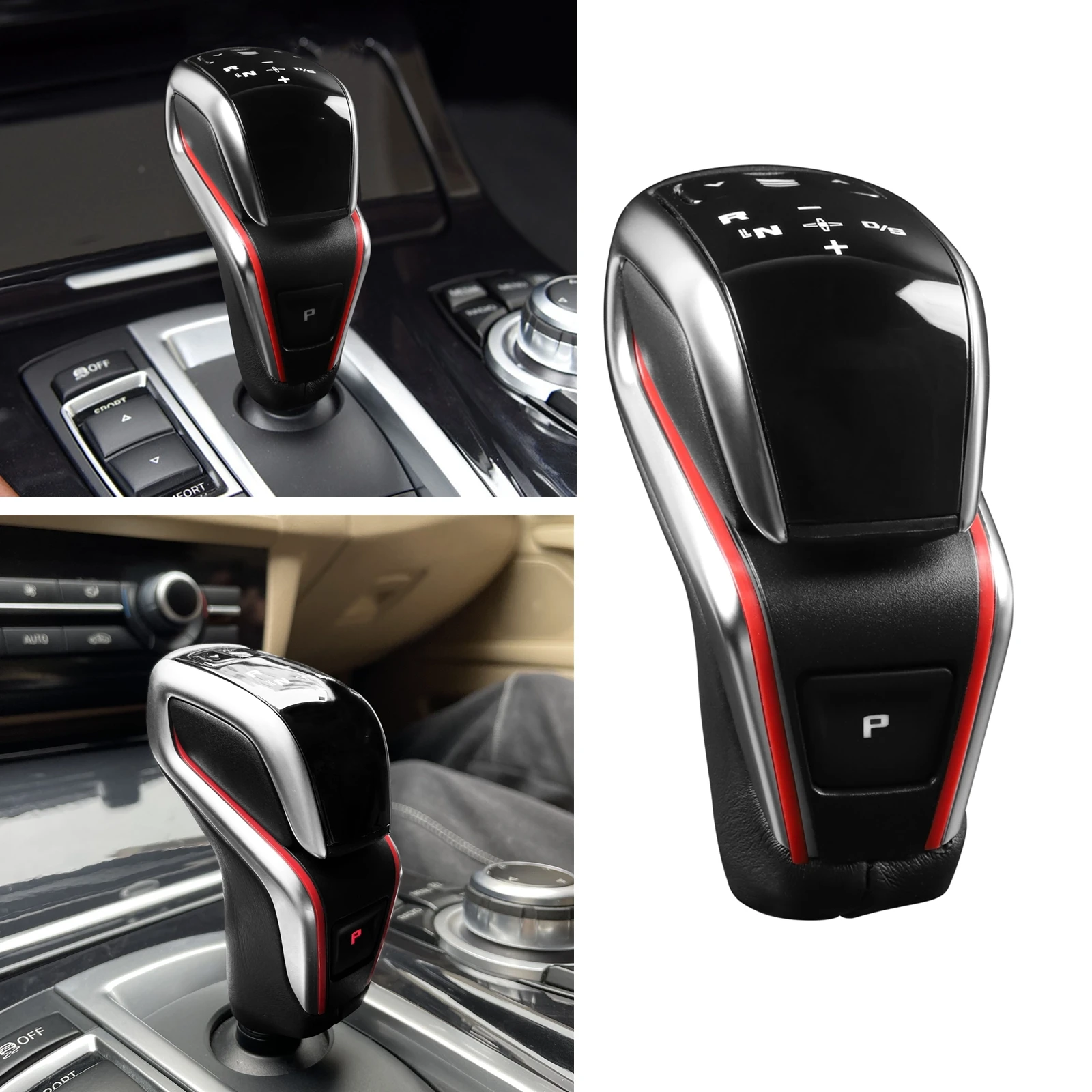 LED Automatic Gear Shift Knob Grab Transmission Handle Head Shifter For ...