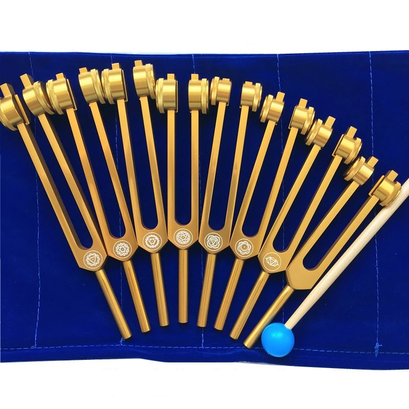 Luxury Gold Tuning Forks Set Healing Chakra Aluminum Alloy Medical Fork ...