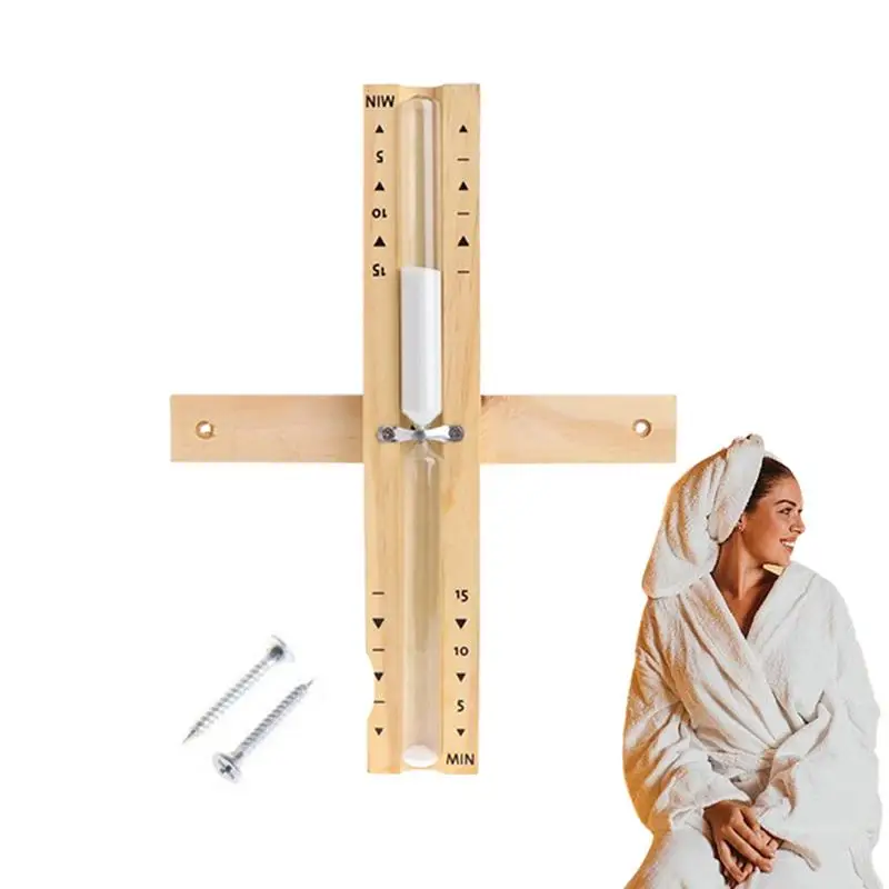 Wood Wall-mounted 15 Minutes Sauna Hourglass Timer Portable Rotating ...
