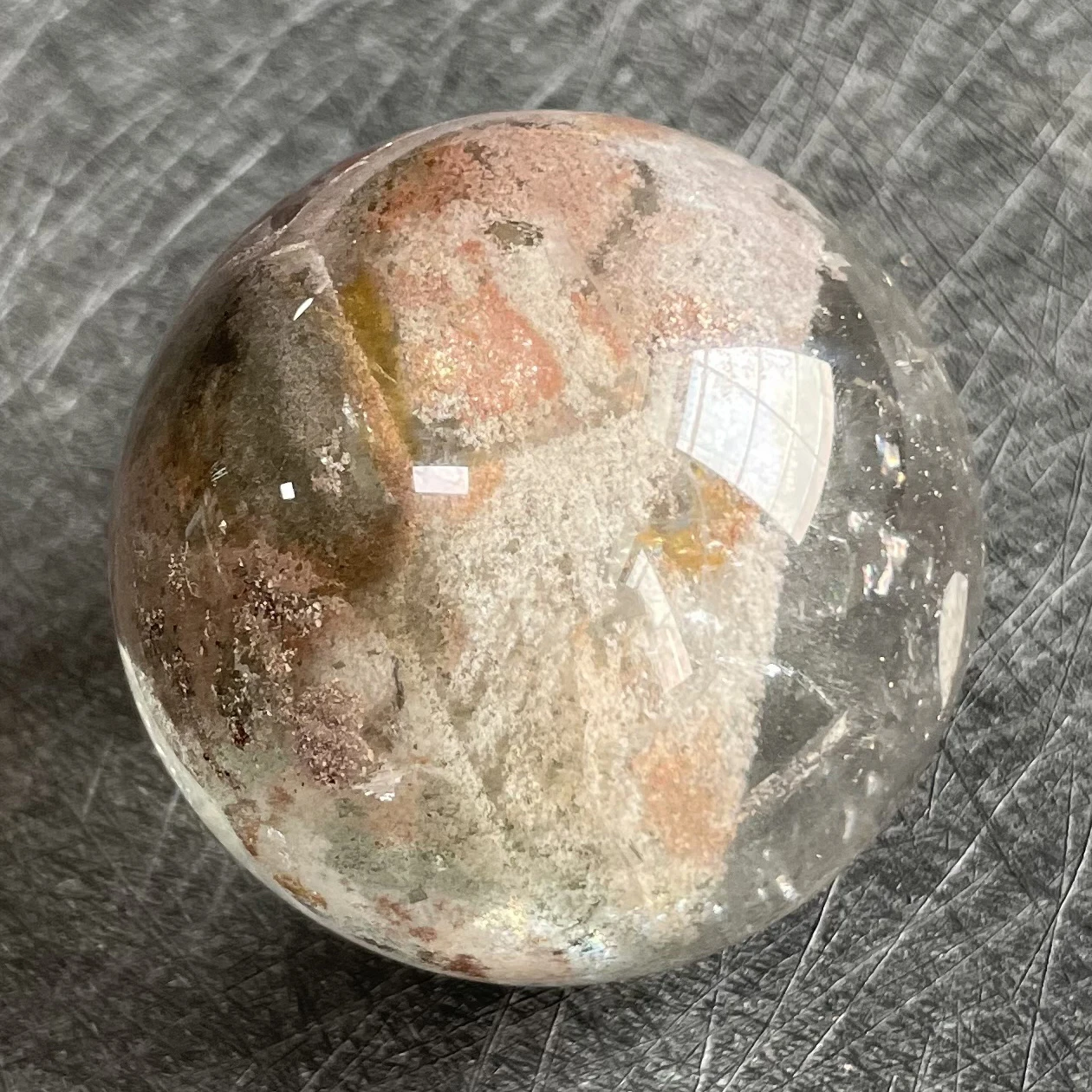 Natural Stone Green Phantom Sphere Polished Quartz Ball Reiki Healing ...