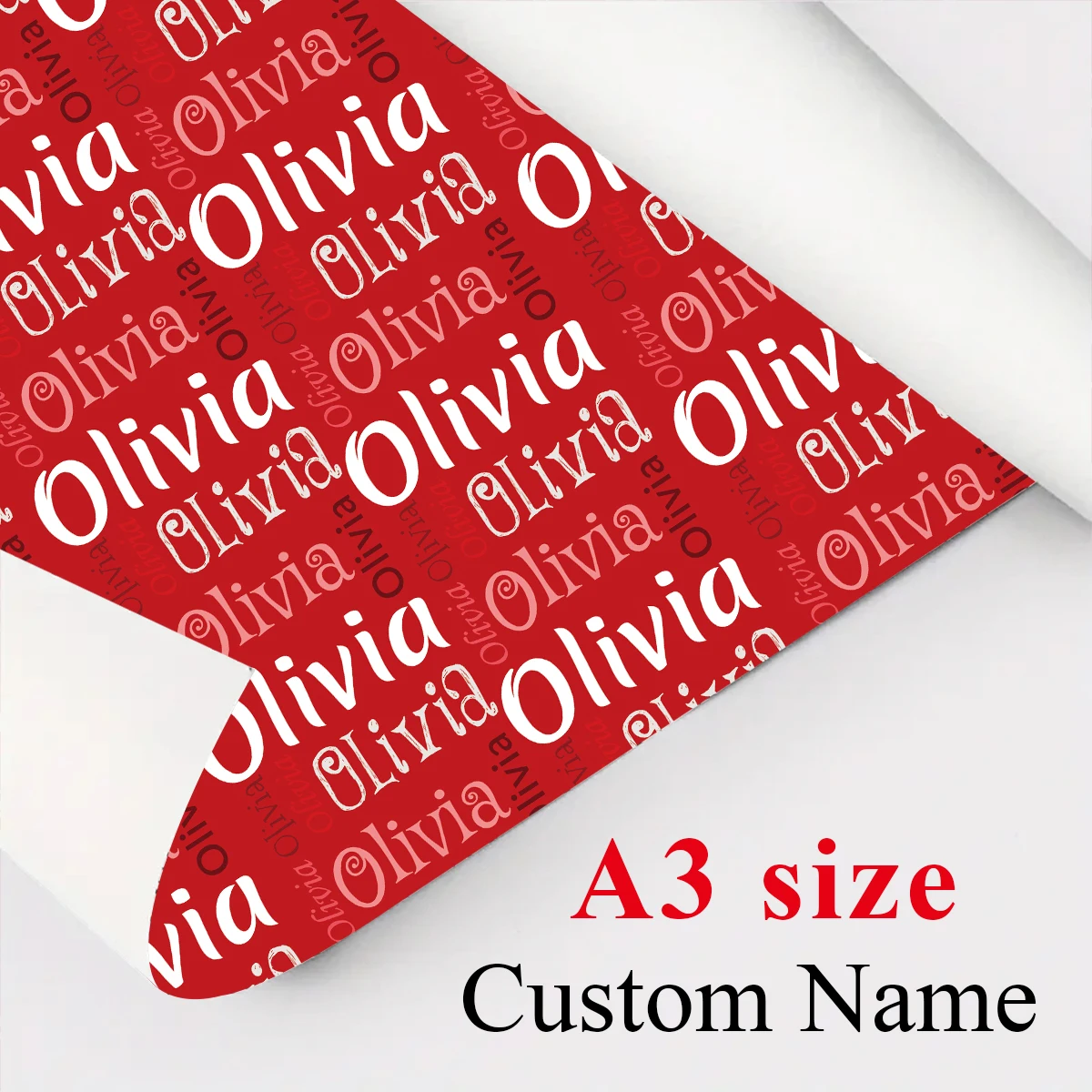 3pcs Custom Name Gift Wrapping Paper With Personalized Text,Decorative ...