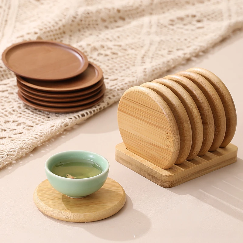 Bamboo-Round-Coaster-Anti-scald-Insulated-Teacup-Mat-Rest-Place-Holder ...