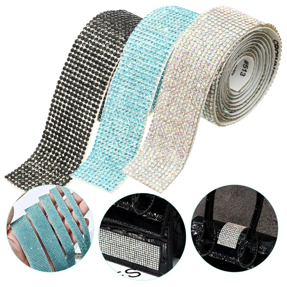 Self Adhesive Crystal Rhinestone Diamond Ribbon | Crystal Rhinestone ...