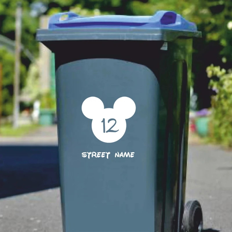 Wheelie Bin Decals Personalized House Number & Street Name Vinyl ...