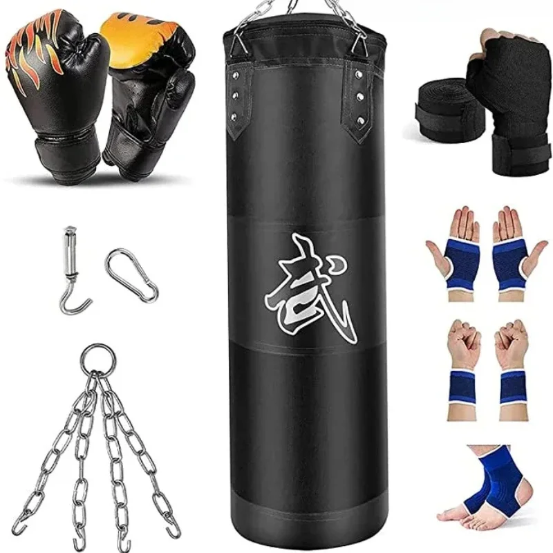 100/120cm Unfilled Heavy Punching Bag Professional Boxing Sandbag with ...