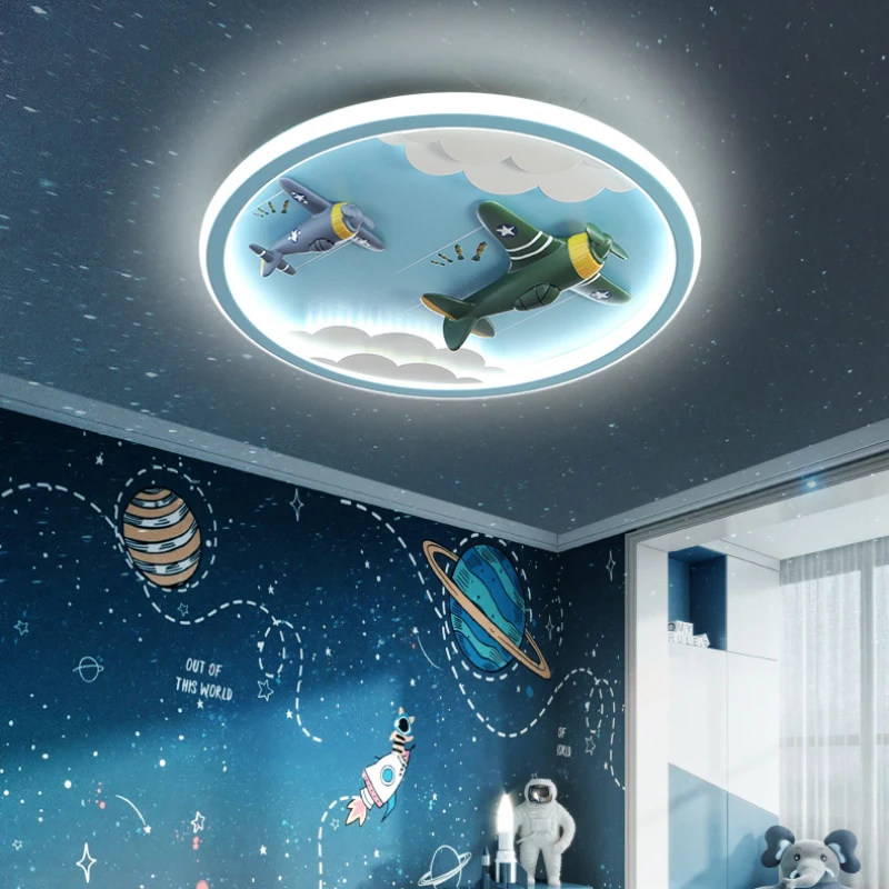 LED-Children-s-Room-Ceiling-Lights-Cartoon-Airplane-Light-Simple-Modern ...