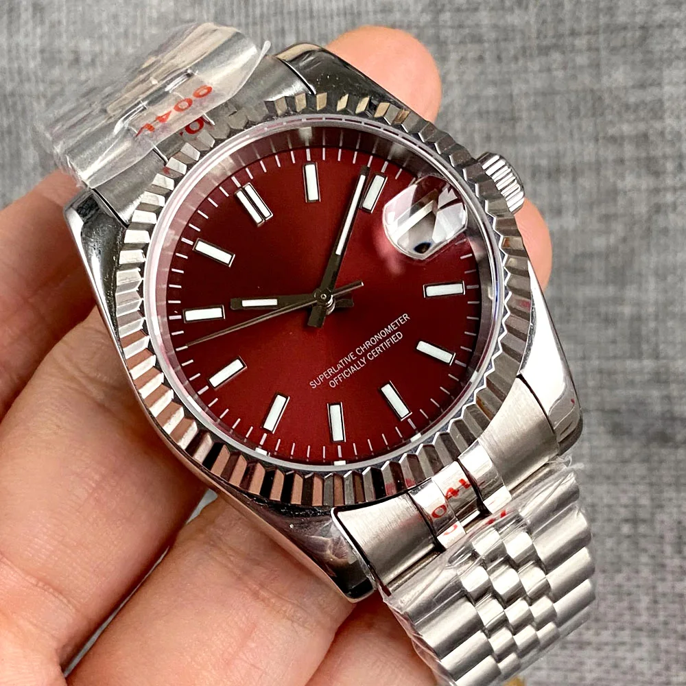 Tandorio-36mm-39mm-Fluted-Curved-Mechanical-Watch-Men-Date-Day-Sunburst ...