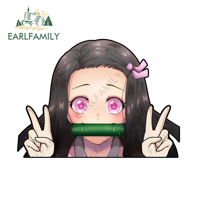 Cartoon Car Sticker For Nezuko Kamado Demon Slayer Peeker, 57% OFF