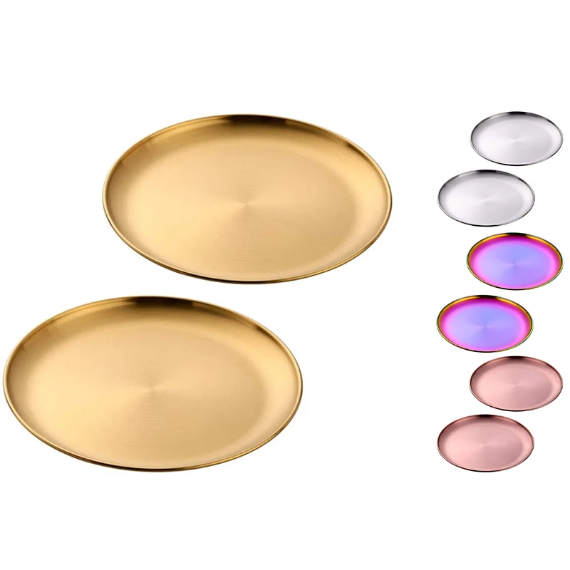 Round Pizza Baking Pan Sets,Reusable Brushed Plates Round 9 Inch Plates ...