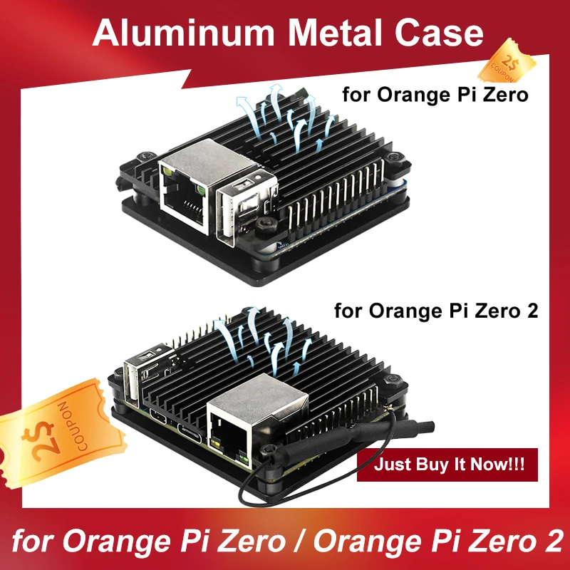 Orange-Pi-Zero-Orange-Pi-Zero-2-Aluminum-Case-Black-Metal-Shell ...