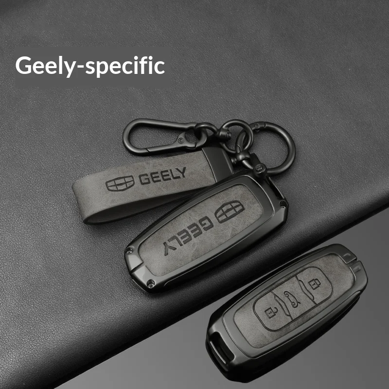 Zinc Alloy Leather Car Key Case Geely Emgrand 7 Atlas Pro GX3 Atlas GS ...