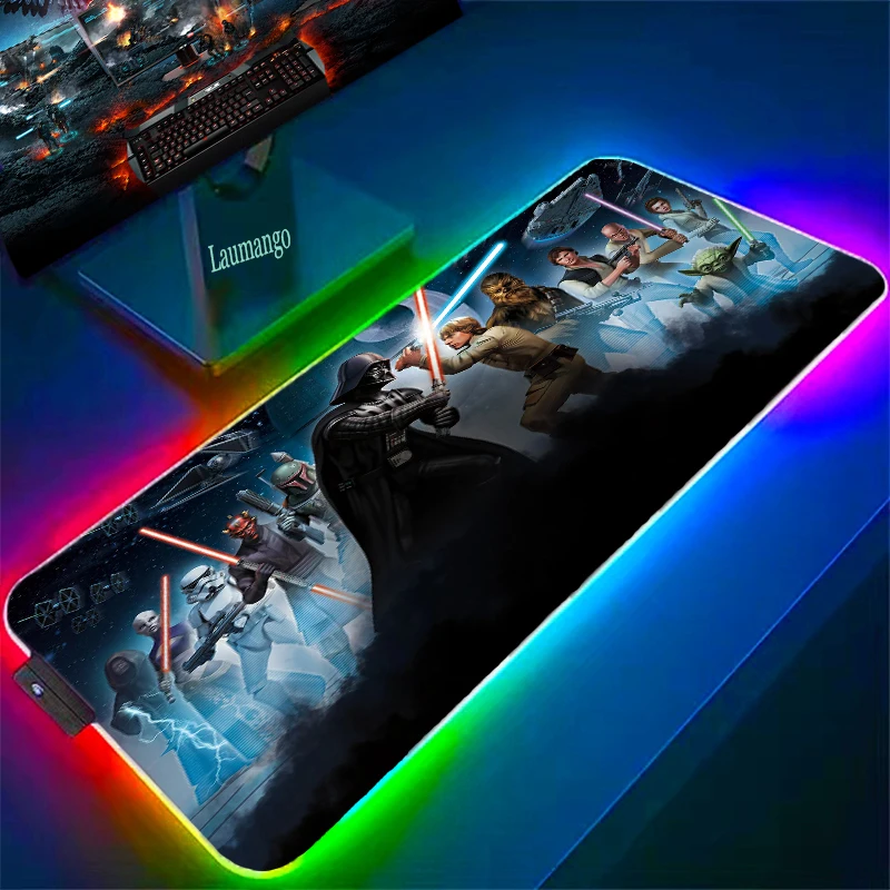 Alfombrilla de ratón para teclado de Gamer con Rgb Star Wars, Alfombra ...