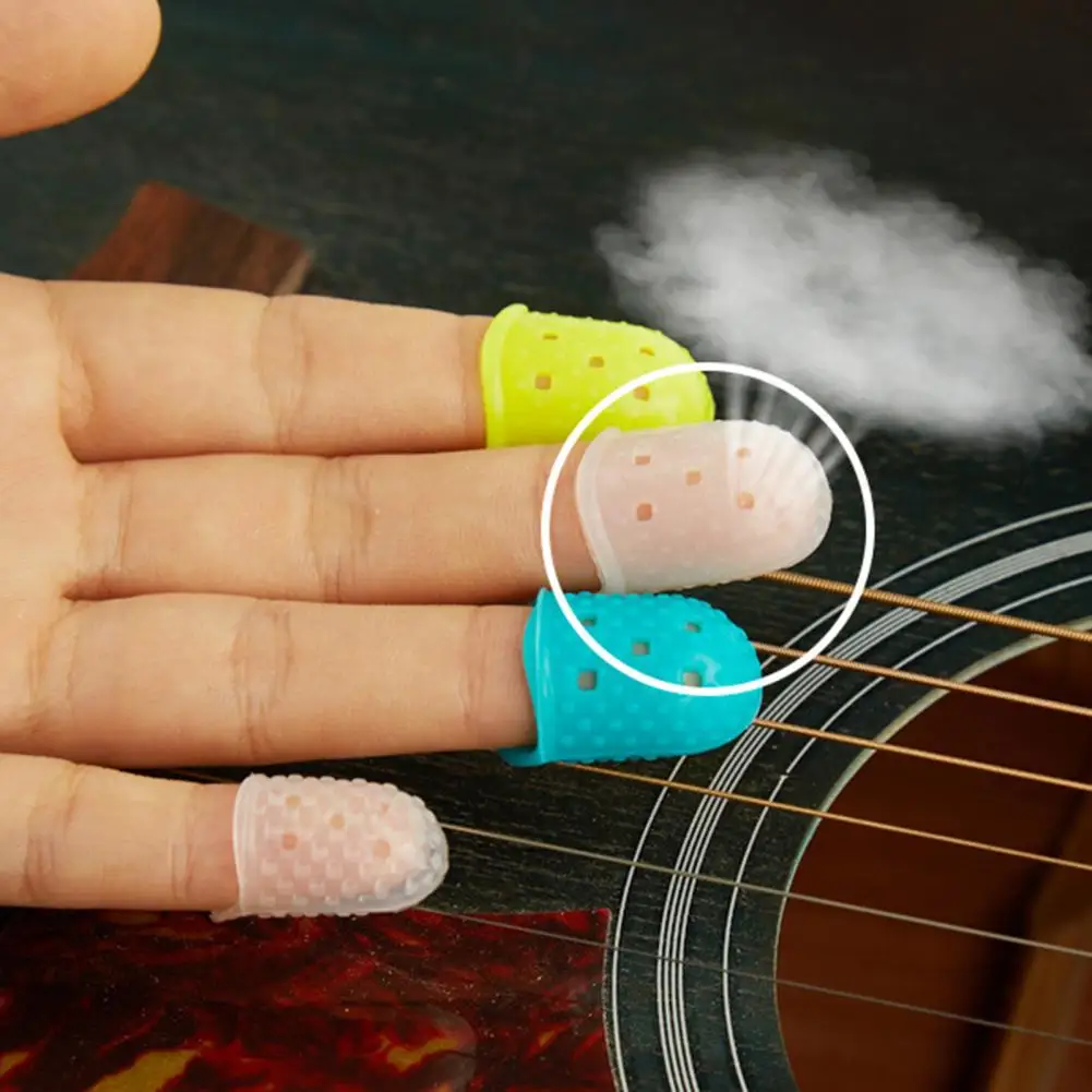 4Pcs-Set-Silicone-Guitar-Fingertip-Protectors-Ventilated-Design-Non ...