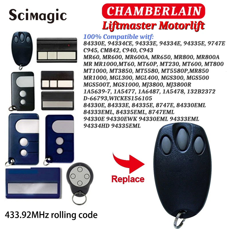 Garage Door Opener Remote Control Replacement Remote Control For ...