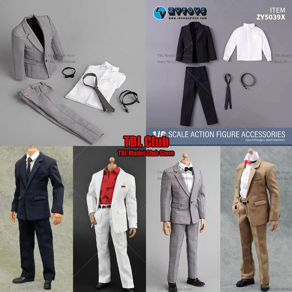 ZYTOYS 1/6 Scale Male Soldier Khaki/Grey/White/Black/Blue Career Formal ...