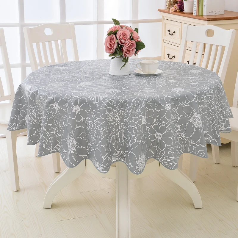 2024-Table-hotel-round-dining-table-cloth-table-waterproof-and-oil ...