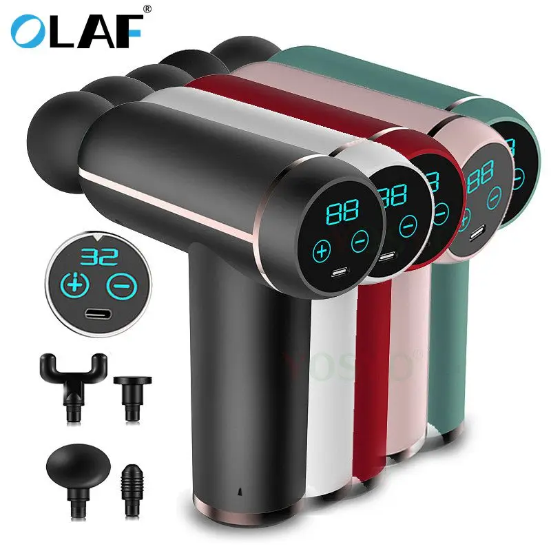 High Frequency Mini Massage Gun Lcd Display Portable Muscle Relaxation ...