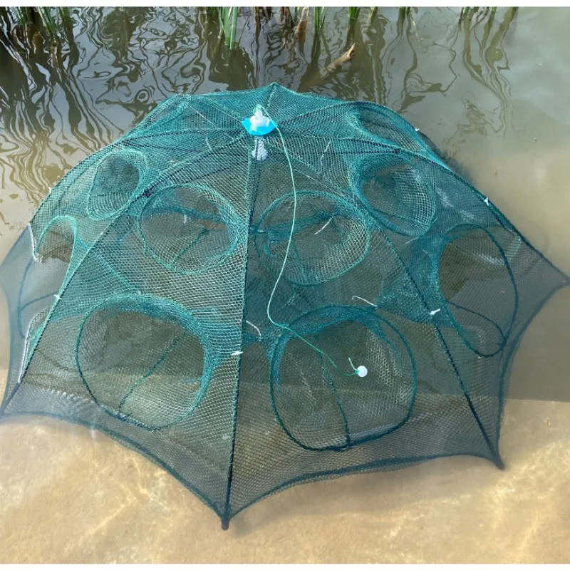 24-20-16-12-10-8-6-4-Holes-Portable-Fishing-Net-Shrimp-Cage-Nylon ...