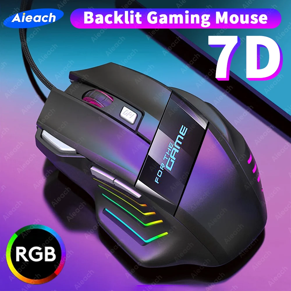 Gaming-Esports-Mouse-3200-DPI-7-Keys-Game-Mouse-RGB-Light-Ergonomic ...